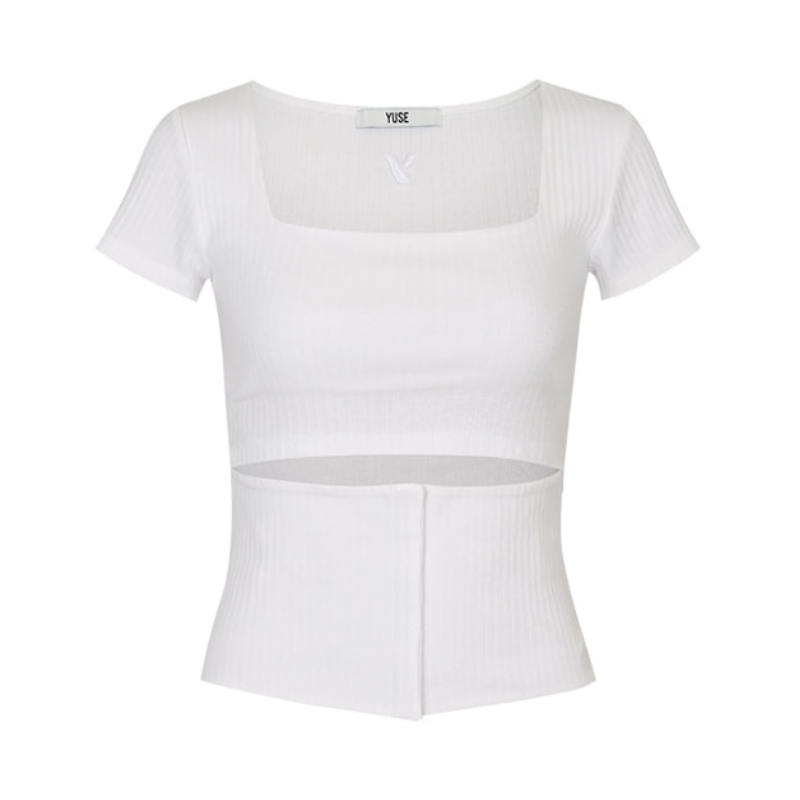 Crop Top Bi Part Avec Nombril Visible Blanc Minnie G Idle Mode Femme é ...