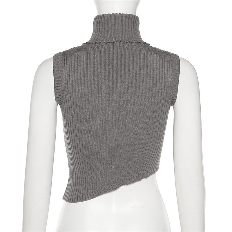 Pull Col Roulé sans Manches Asymétrique Lisa BlackPink Radio Sirius XM ...